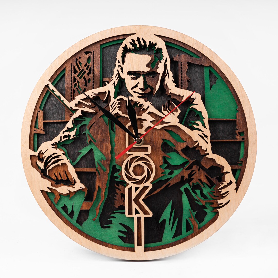 Loki SVG, Superhero Clock, Layered Wood Project, Laser Cut Templates ...