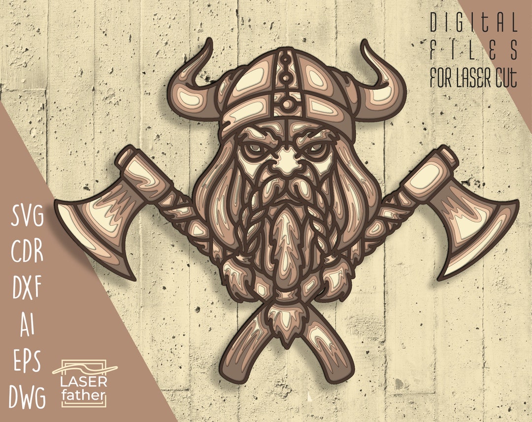 Viking 3D Layered SVG Files, Viking SVG, Digital Download Files, Unique ...