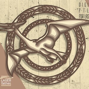 3D Pterodactyl Multilayer SVG File, Digital File for Laser Cut, Ai Png ...