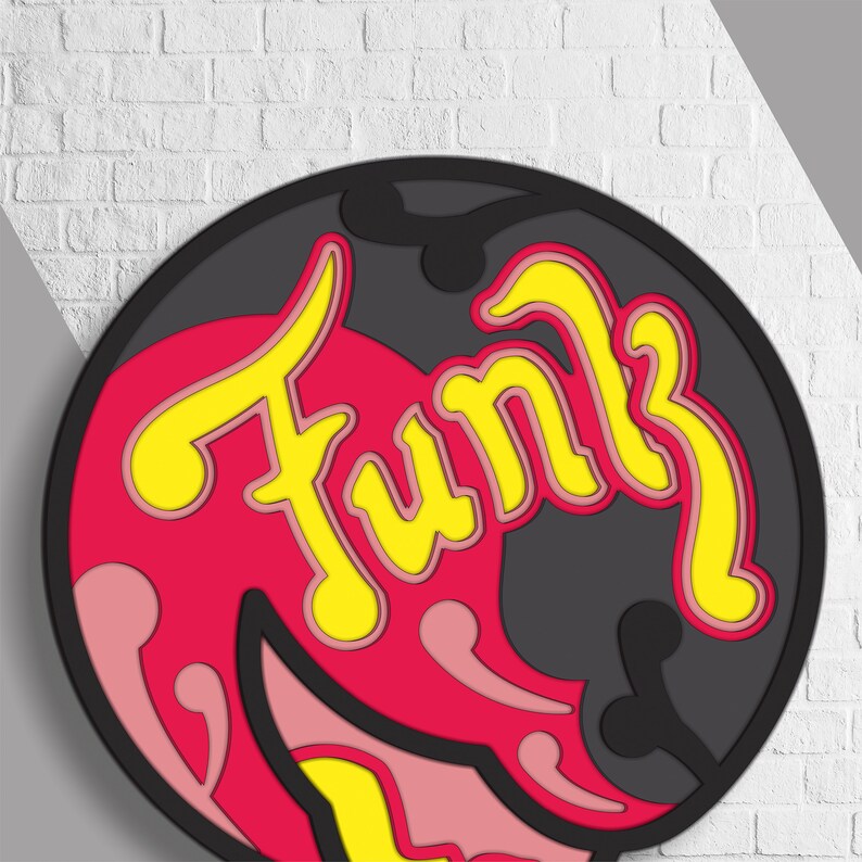 Funk 3D Layered SVG, Digital Download Ai Dxf Cdr Eps Dwg, Music Laser ...