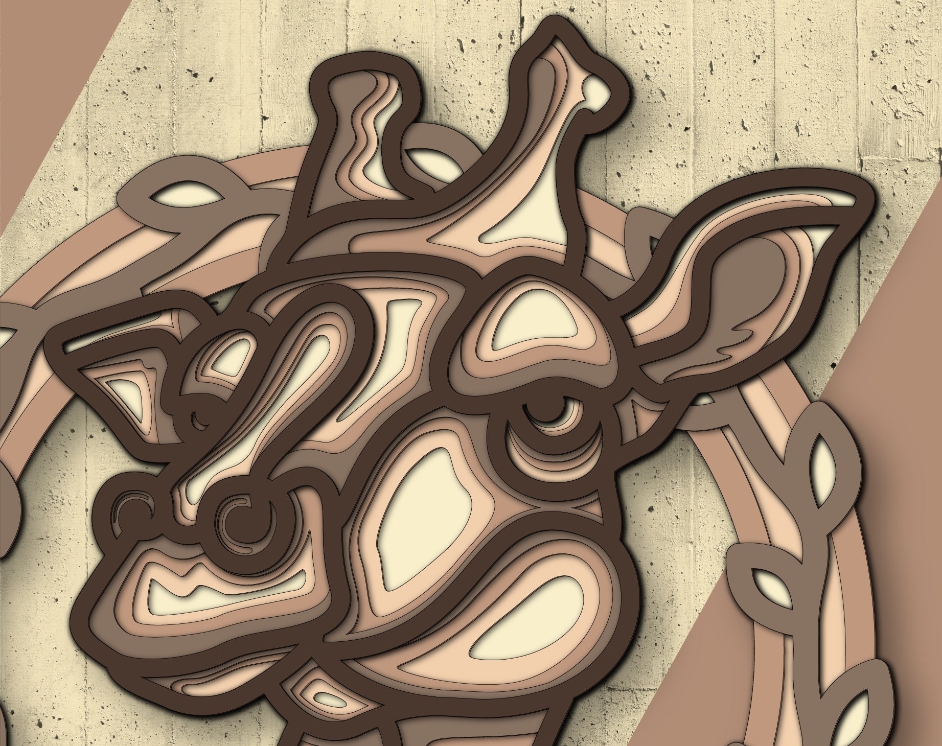 3D Giraffe Layered SVG File, Laser Cut Craft Files, Giraffe SVG ...