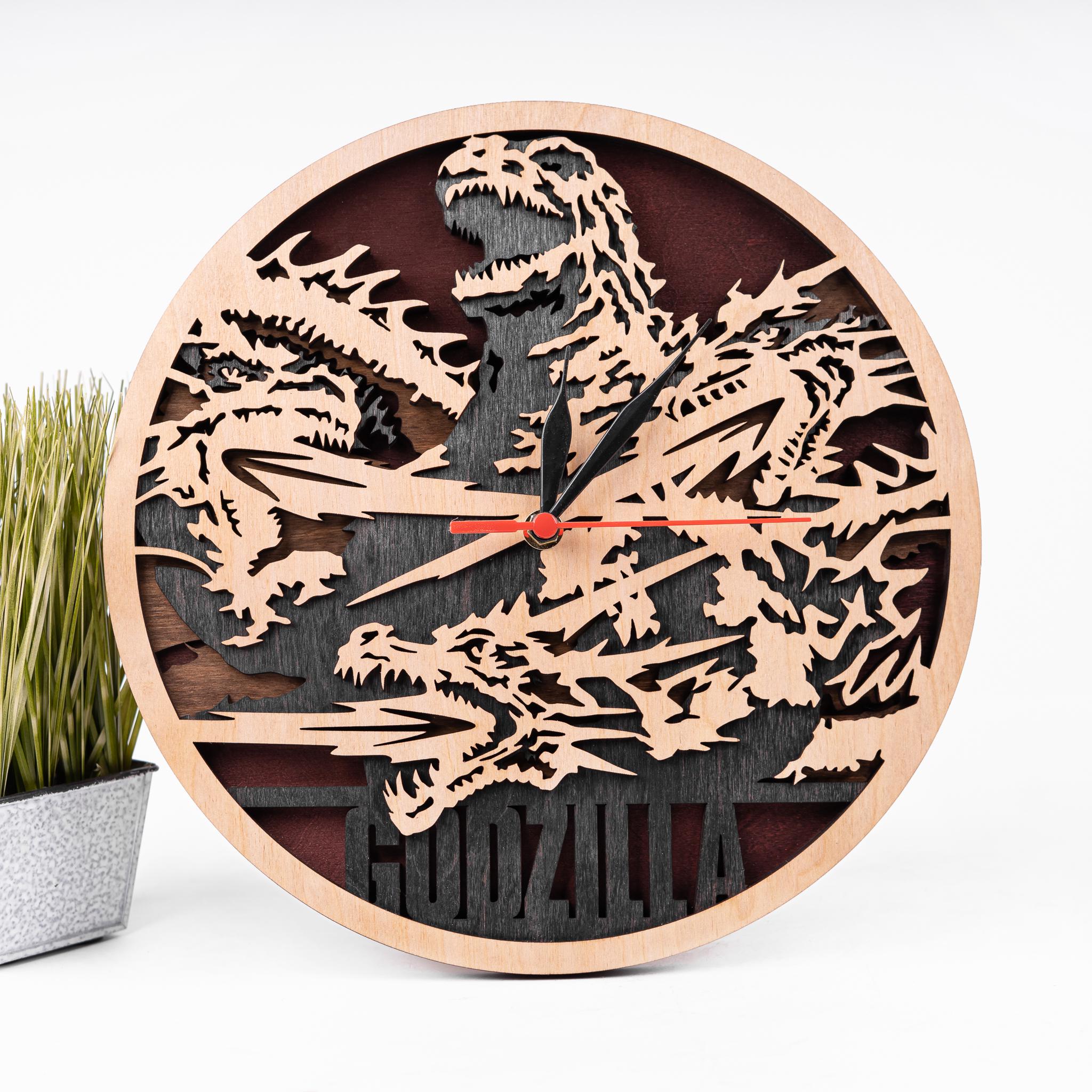 Godzilla SVG, King of the Monsters, Laser Cutting Template, Clock CNC ...