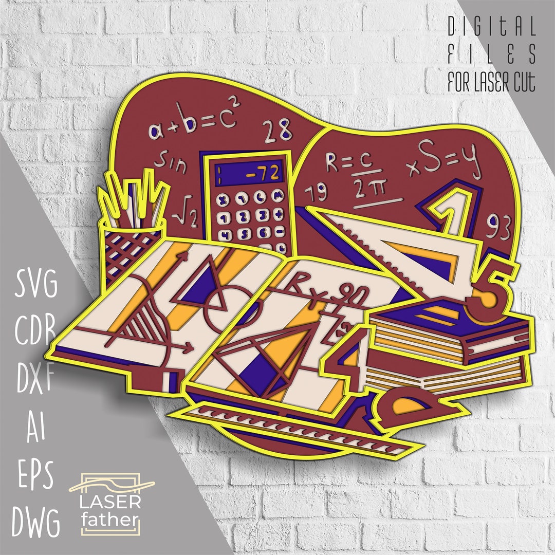 Math SVG Files for Cricut, School Laser Cut File, Layered Crafts ...