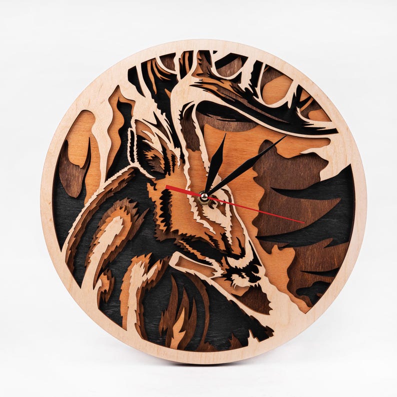 Deer Laser Cut File, Forest Animal SVG, Multilayer Art, Paper Cutouts ...