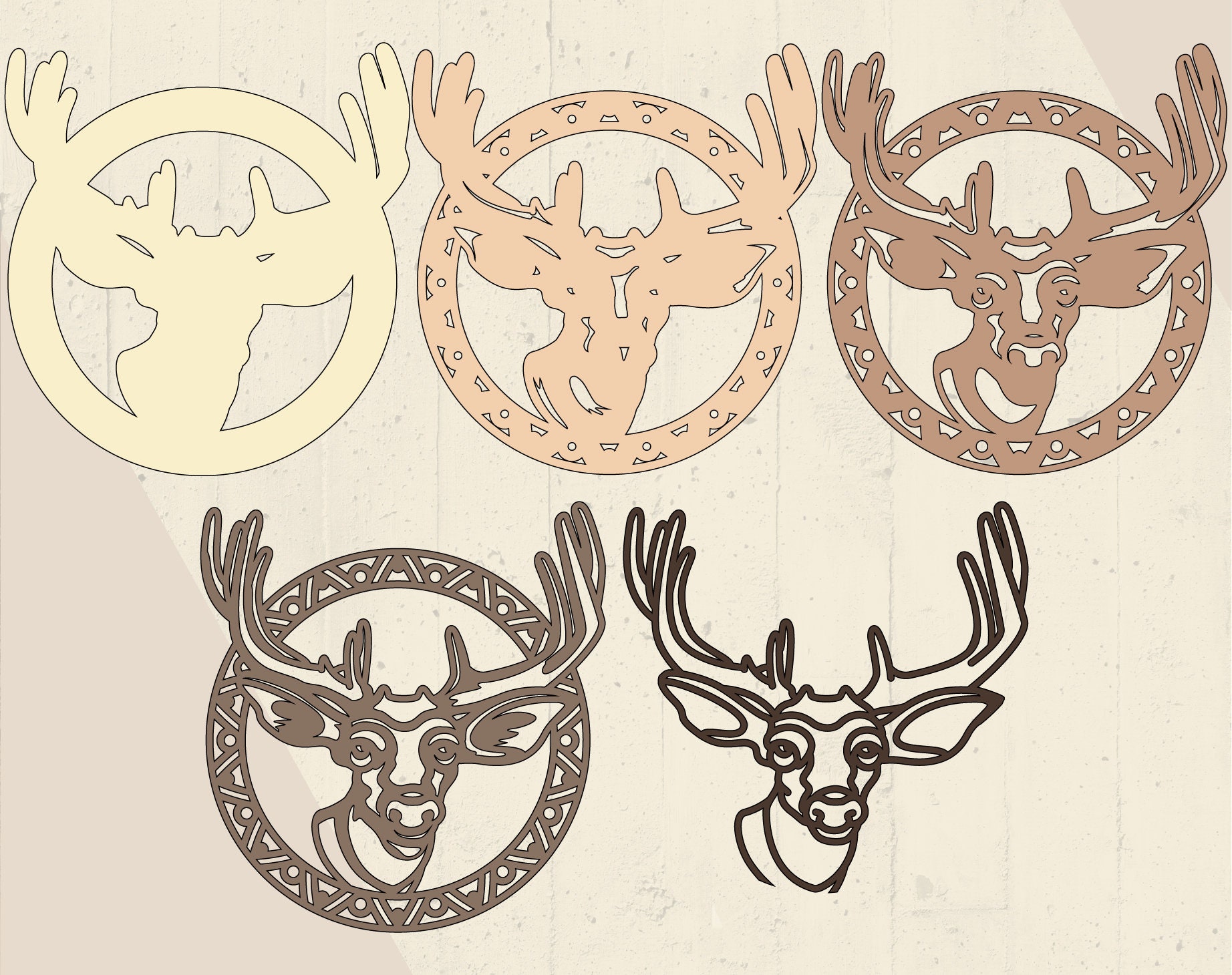 Layered Elk 3d Svg File Laser Cut Files Elk Svg Digital Files For Download Ai Png Cdr 9329