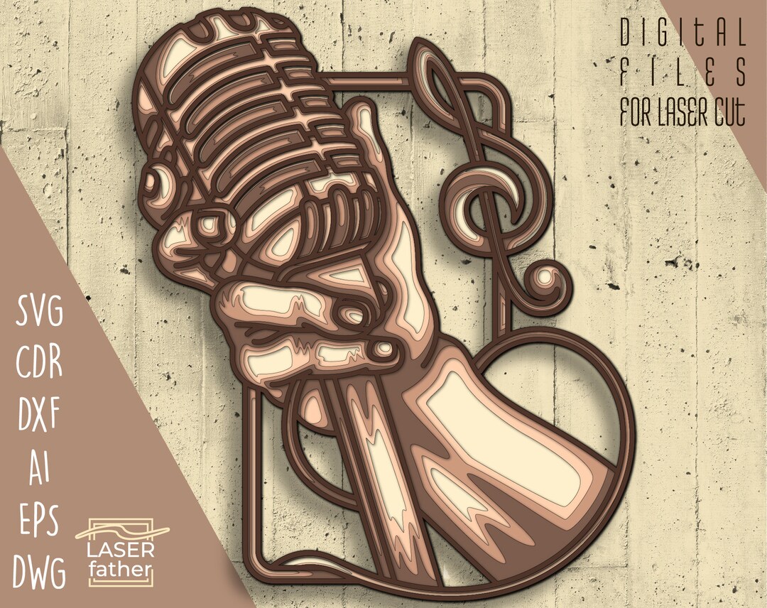 Singer 3D Layered SVG File, Laser Cut Files, Singer Craft SVG, Instant ...