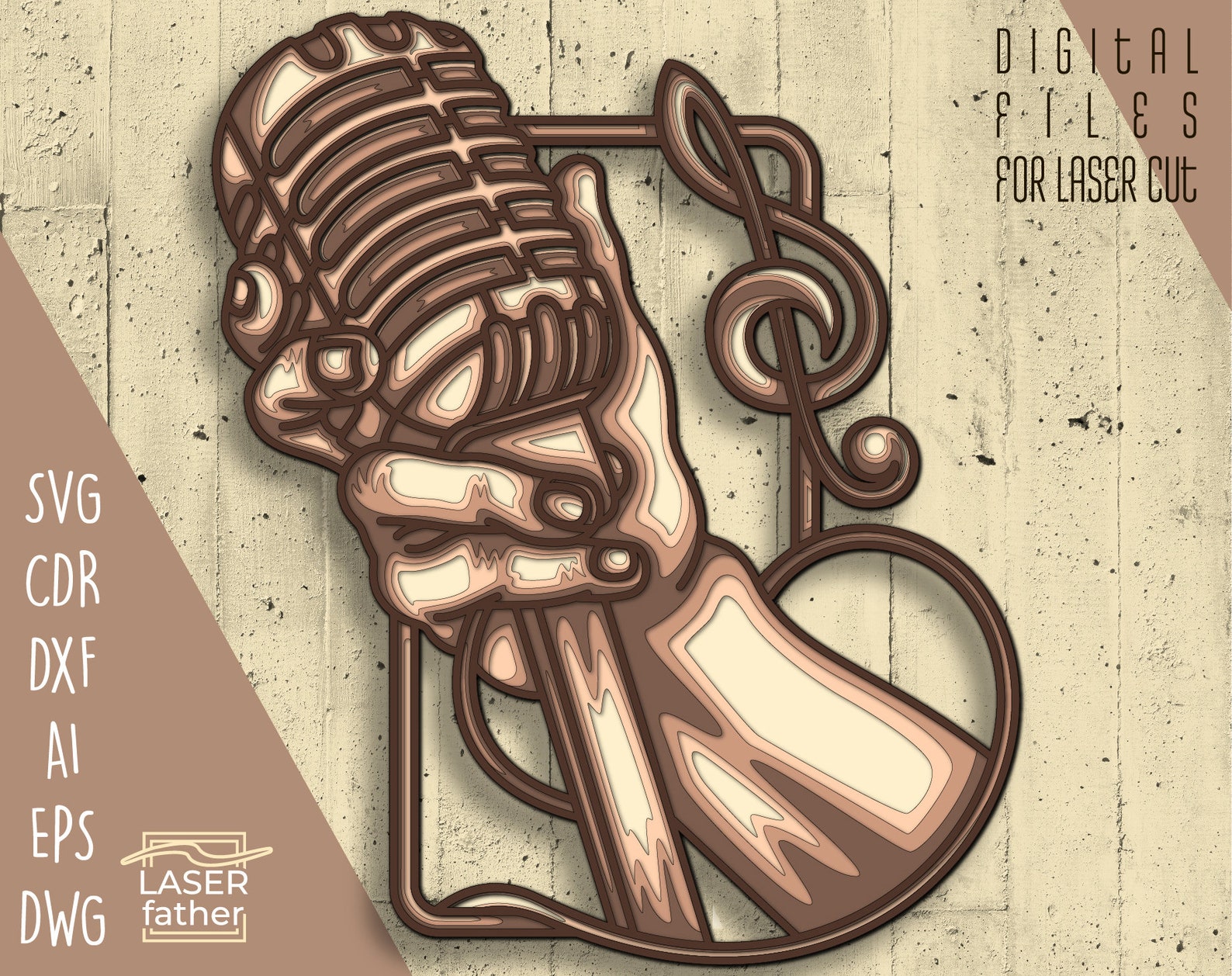 Singer 3D Layered SVG File, Laser Cut Files, Singer Craft SVG, Instant ...