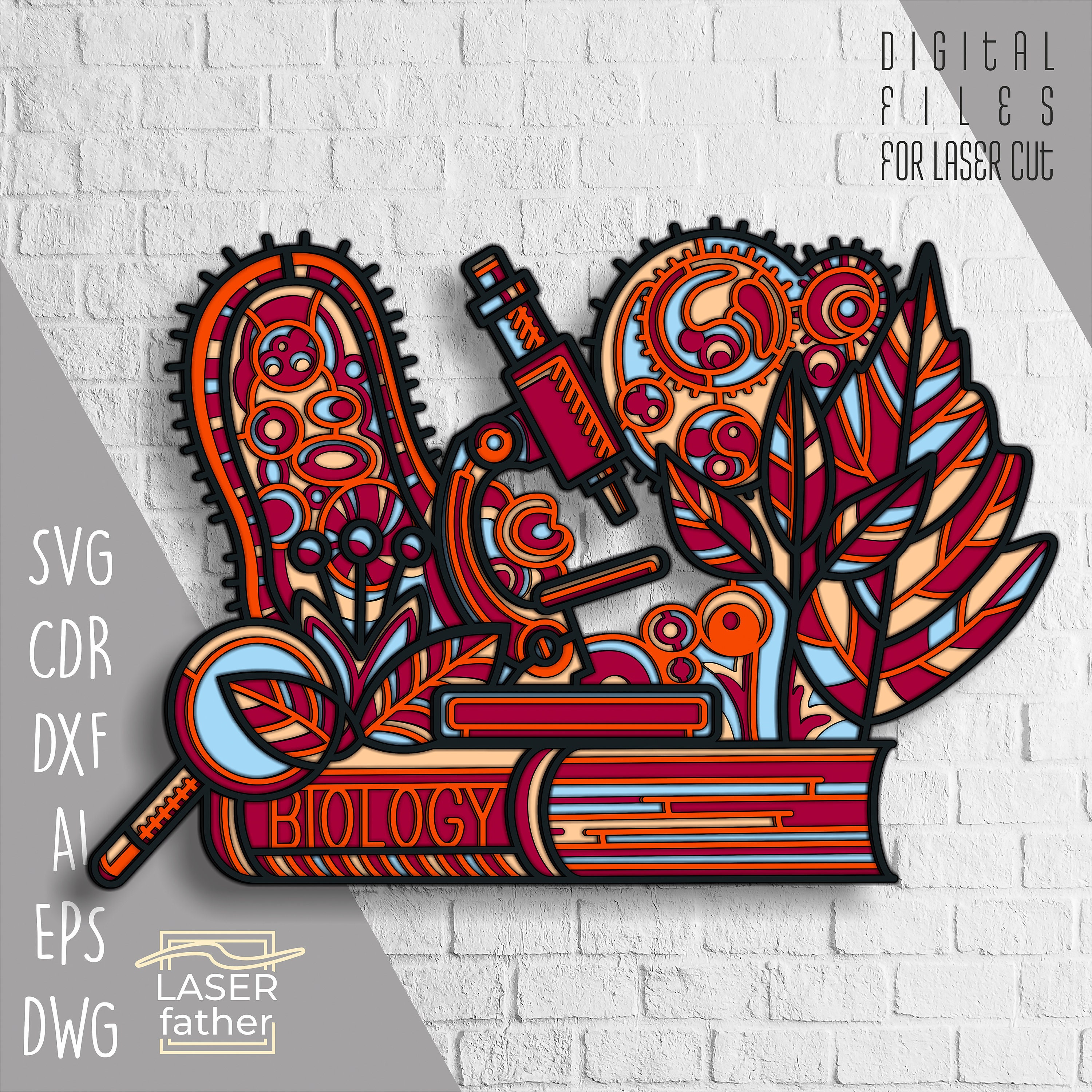 Biology Layered SVG for Cricut, Digital Download, Laser Cutting File ...