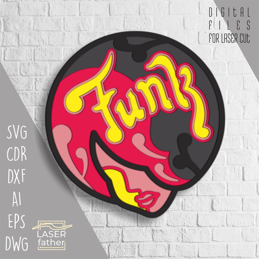 Funk 3D Layered SVG, Digital Download Ai Dxf Cdr Eps Dwg, Music Laser ...