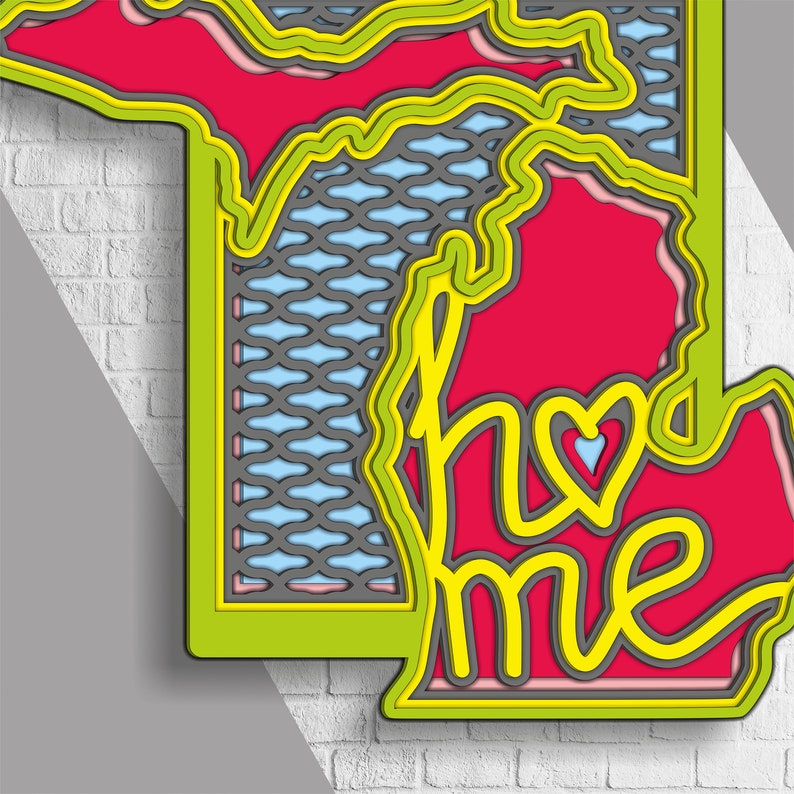 Michigan State 3D SVG Files for Cricut, Layered Paper Cut, USA Map Art ...