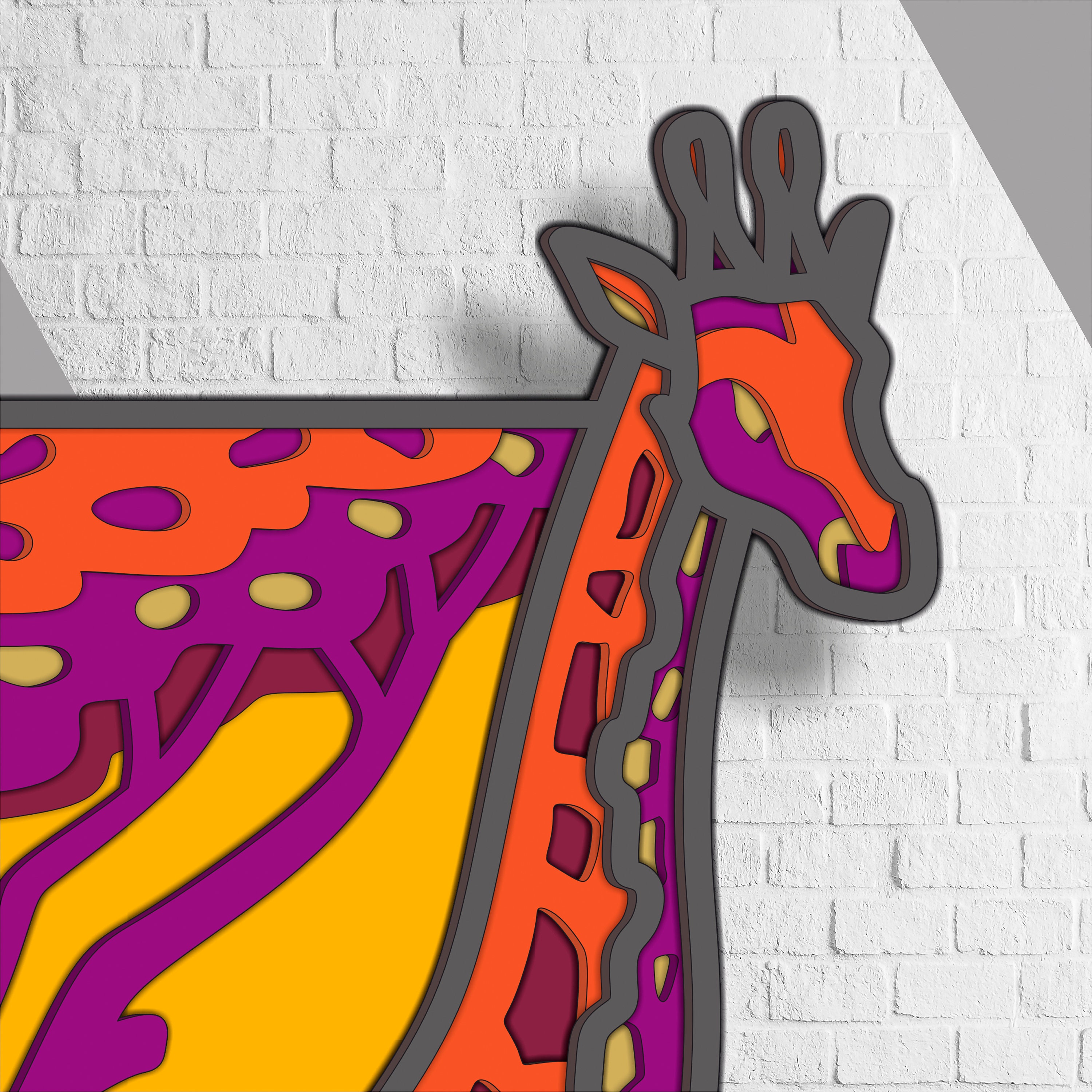 Giraffe SVG for Laser Cut, Layered Crafts, Digital Download Cdr Ai Eps ...