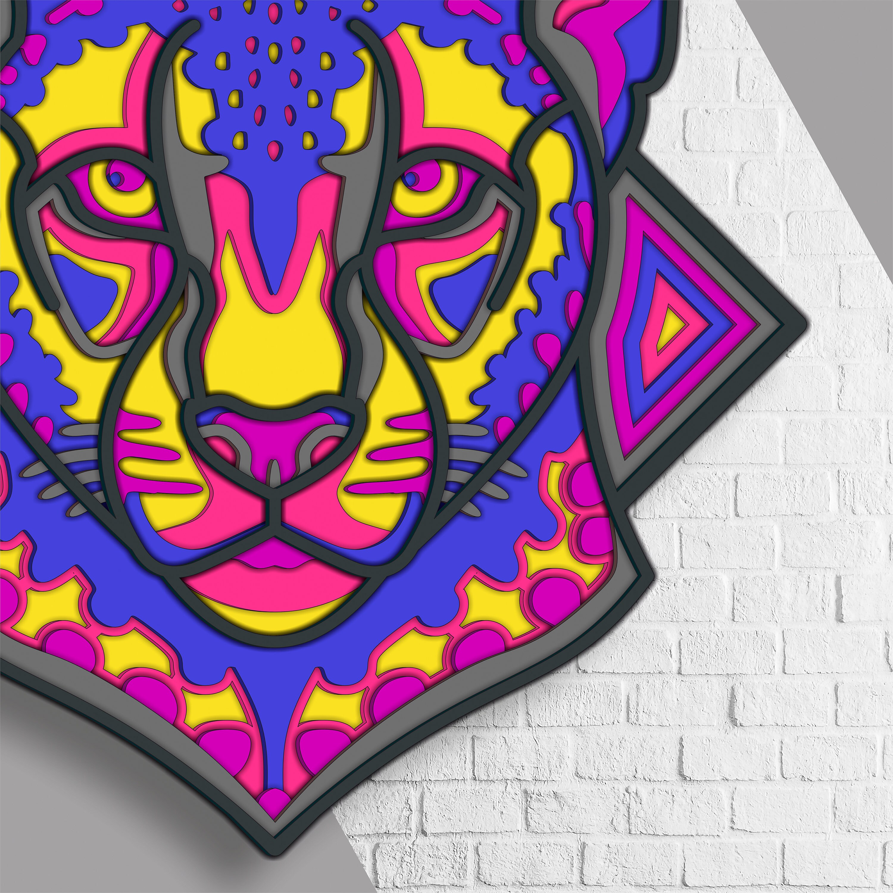 Cheetah SVG for Laser Cut, Digital Download, Layered Papercut Template ...