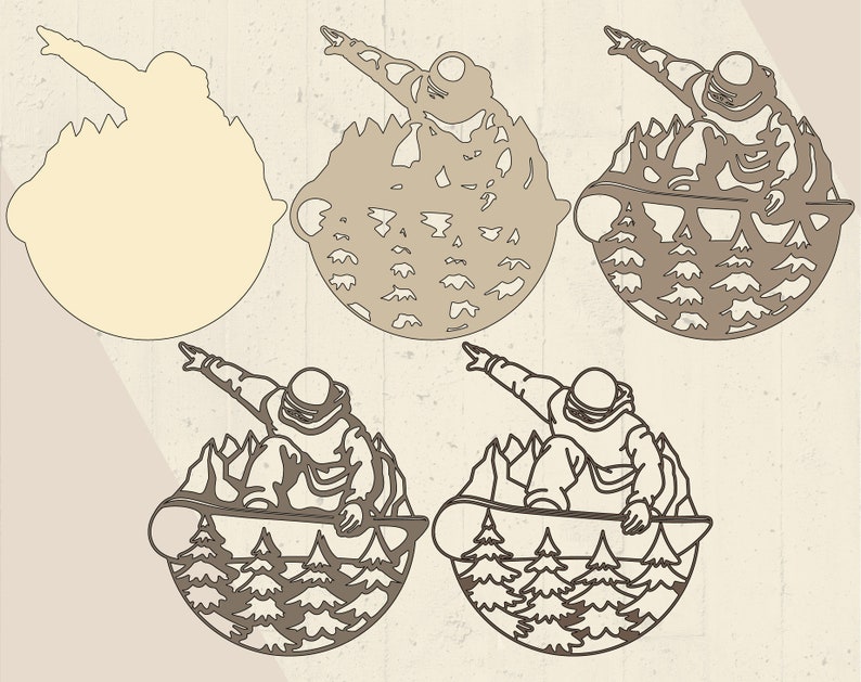 Snowboarding 3D Layered SVG File, Laser Cut Files, Snowboarding SVG ...