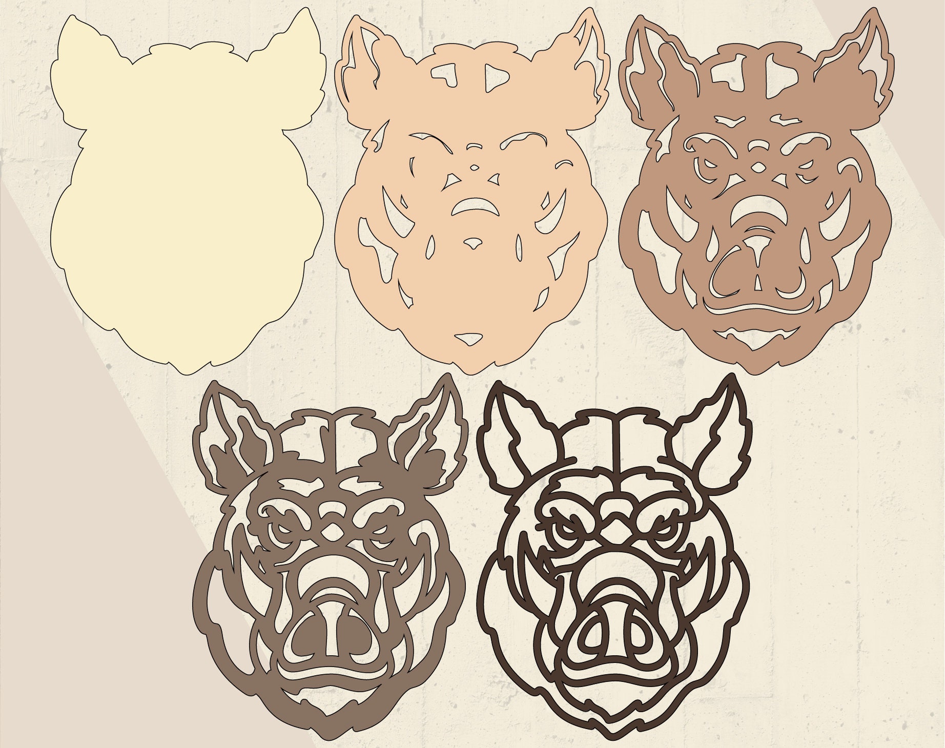 Multilayered Boar 3D SVG, Laser Cut Files, Instant Files for Download ...