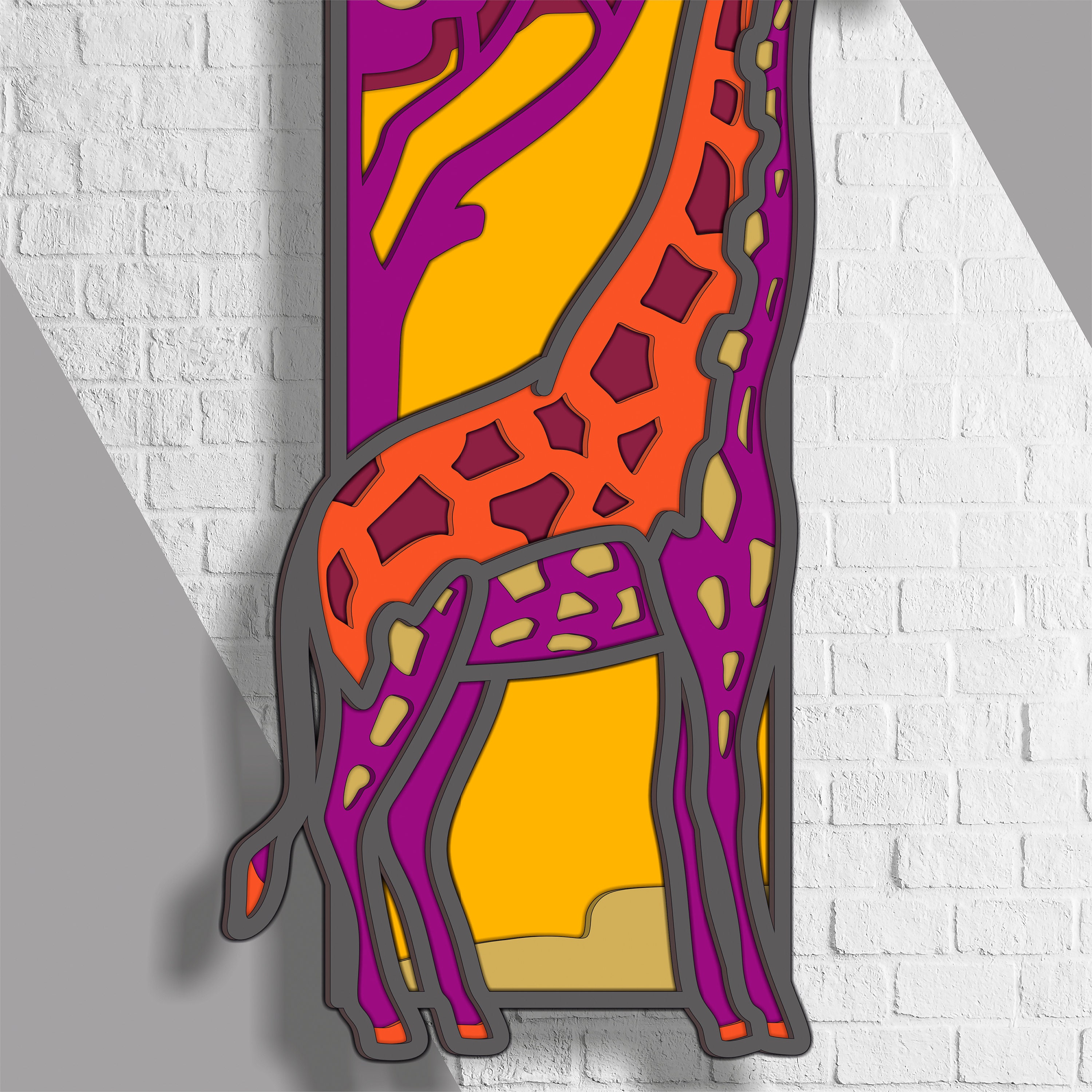 Giraffe SVG for Laser Cut, Layered Crafts, Digital Download Cdr Ai Eps ...