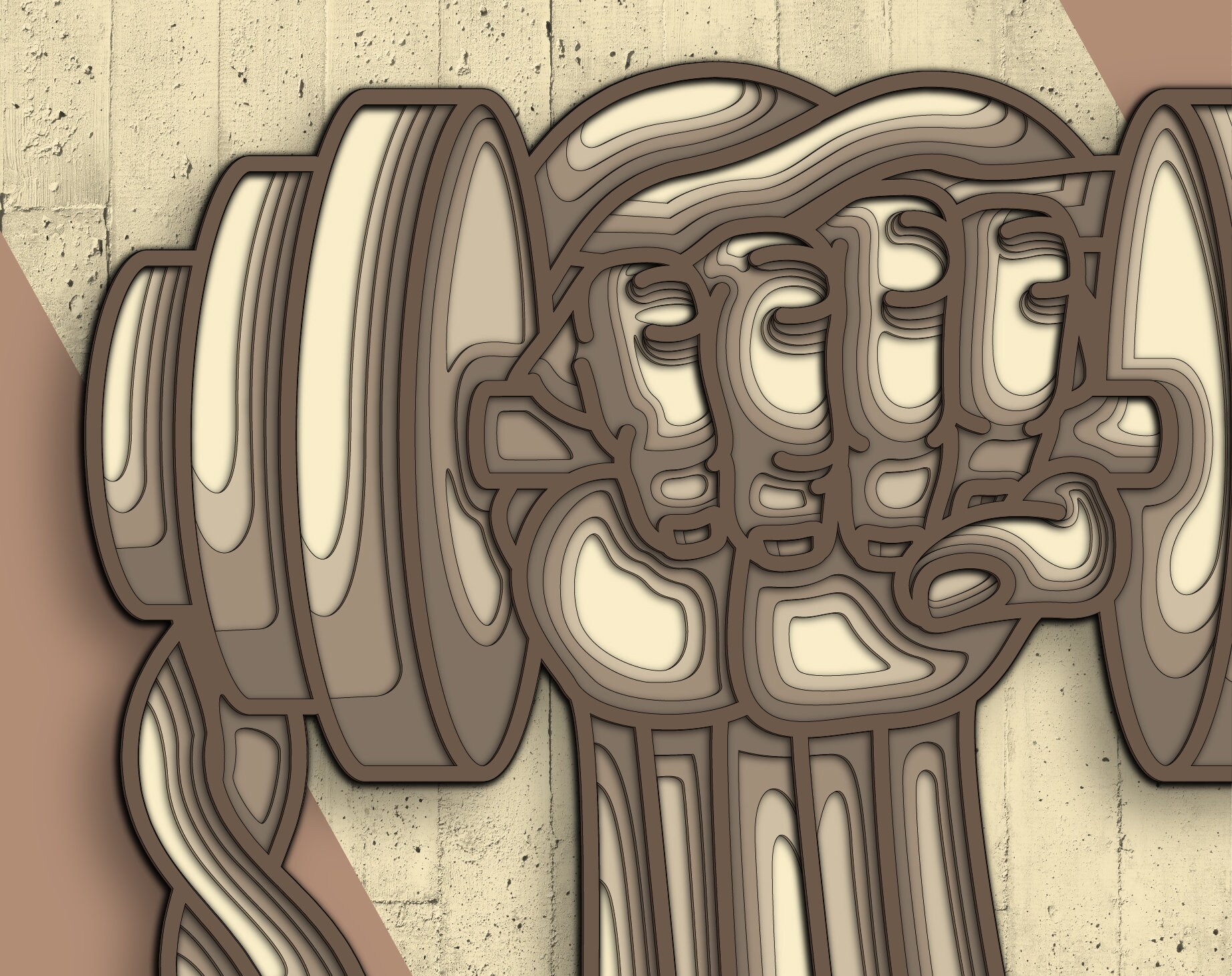 Dumbbell 3D Layered SVG File, Laser Cut, Ai Png Jpg Cdr Dwx Dxf Digital ...