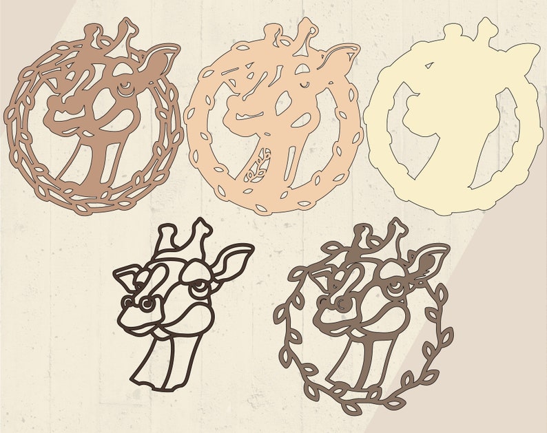 3D Giraffe Layered SVG File, Laser Cut Craft Files, Giraffe SVG ...
