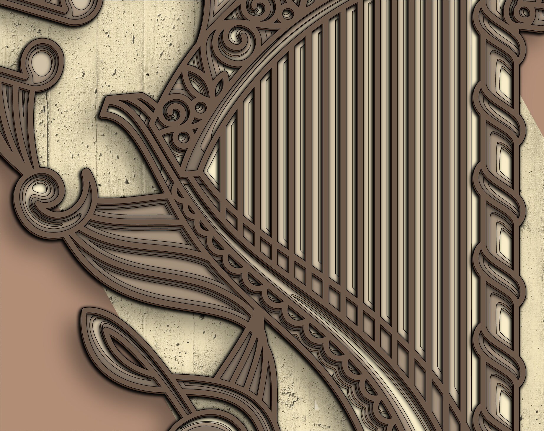 Multilayered 3D Harp SVG Laser Cut Files, Music Instruments SVG ...