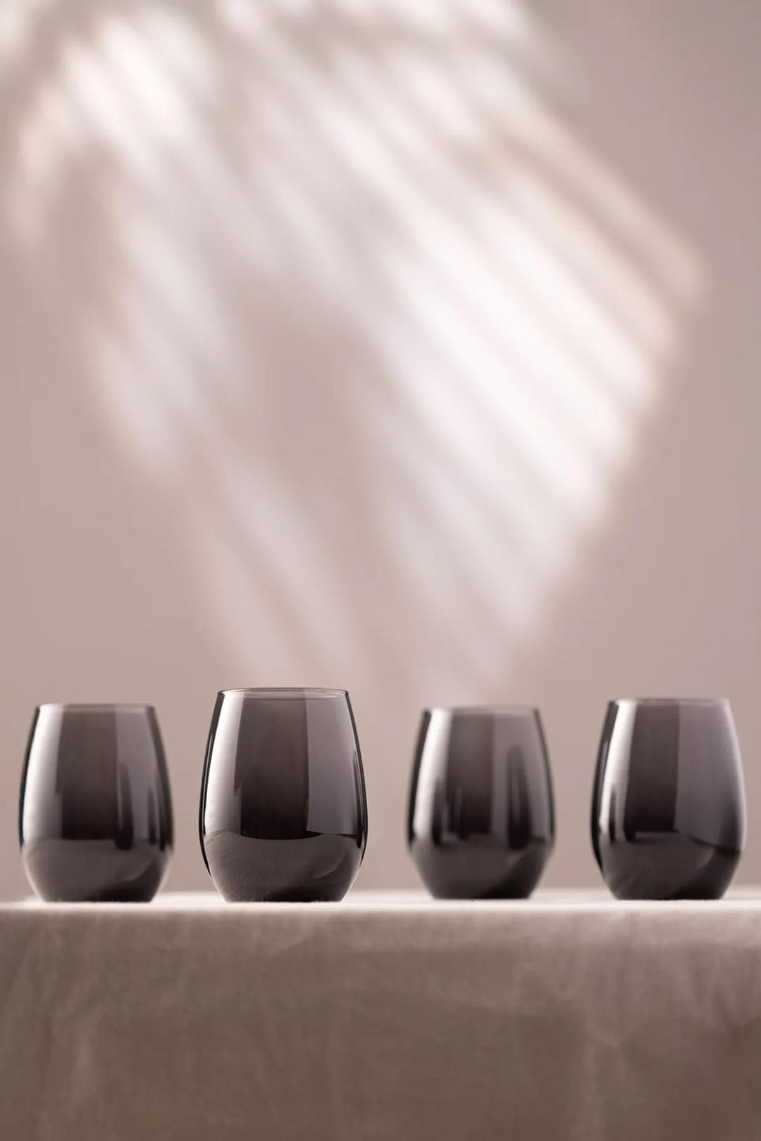 Black Glass Tumblers - Modern Drinkware Set of 4 - Etsy