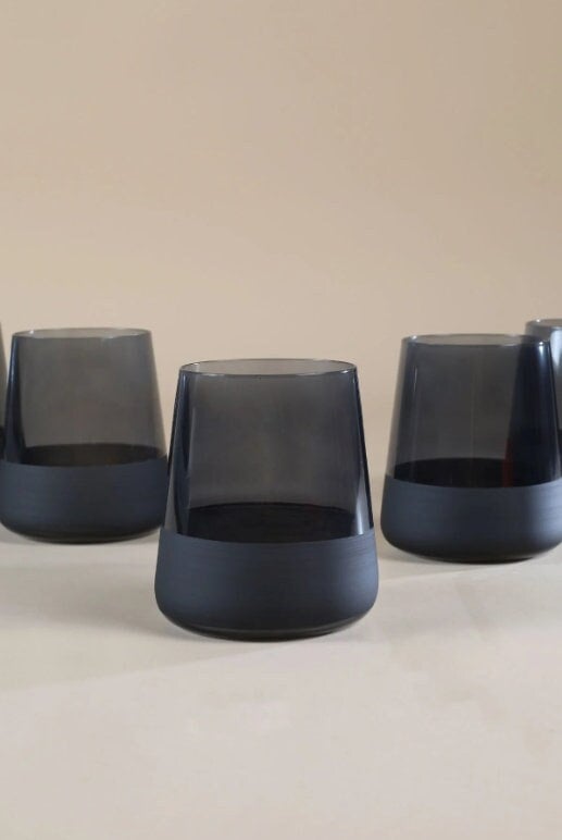 Matte Black Water Glass Set, Elegant Home Decor, Set of 3 - Etsy