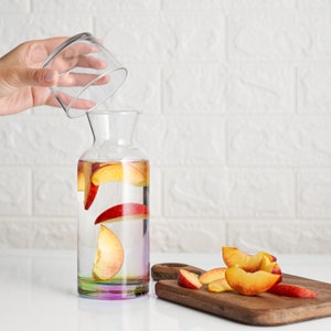 6 Colors Bedside Water Carafe and Glass Set 23.6oz Elegant Pitcher With ...