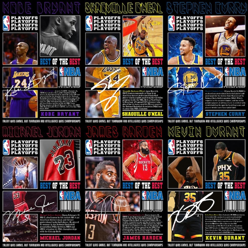 500 NBA Bundle Vol 1, Jordan, Bryant, Png, Dtf, Vector, Digital Prints ...