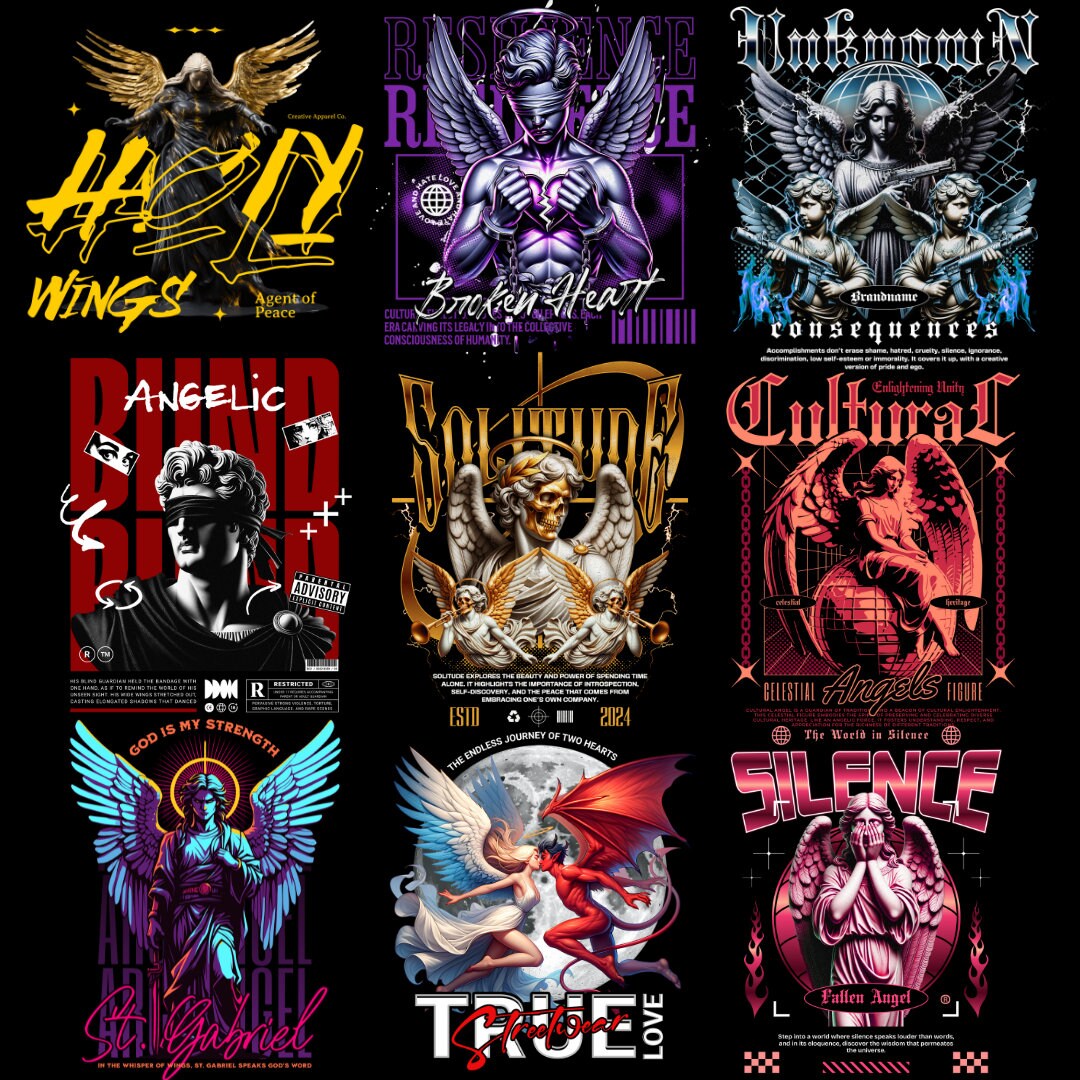 200 Angel X Demon Bundle, Casual, Unique, High Quality T-shirt, Hoodie ...
