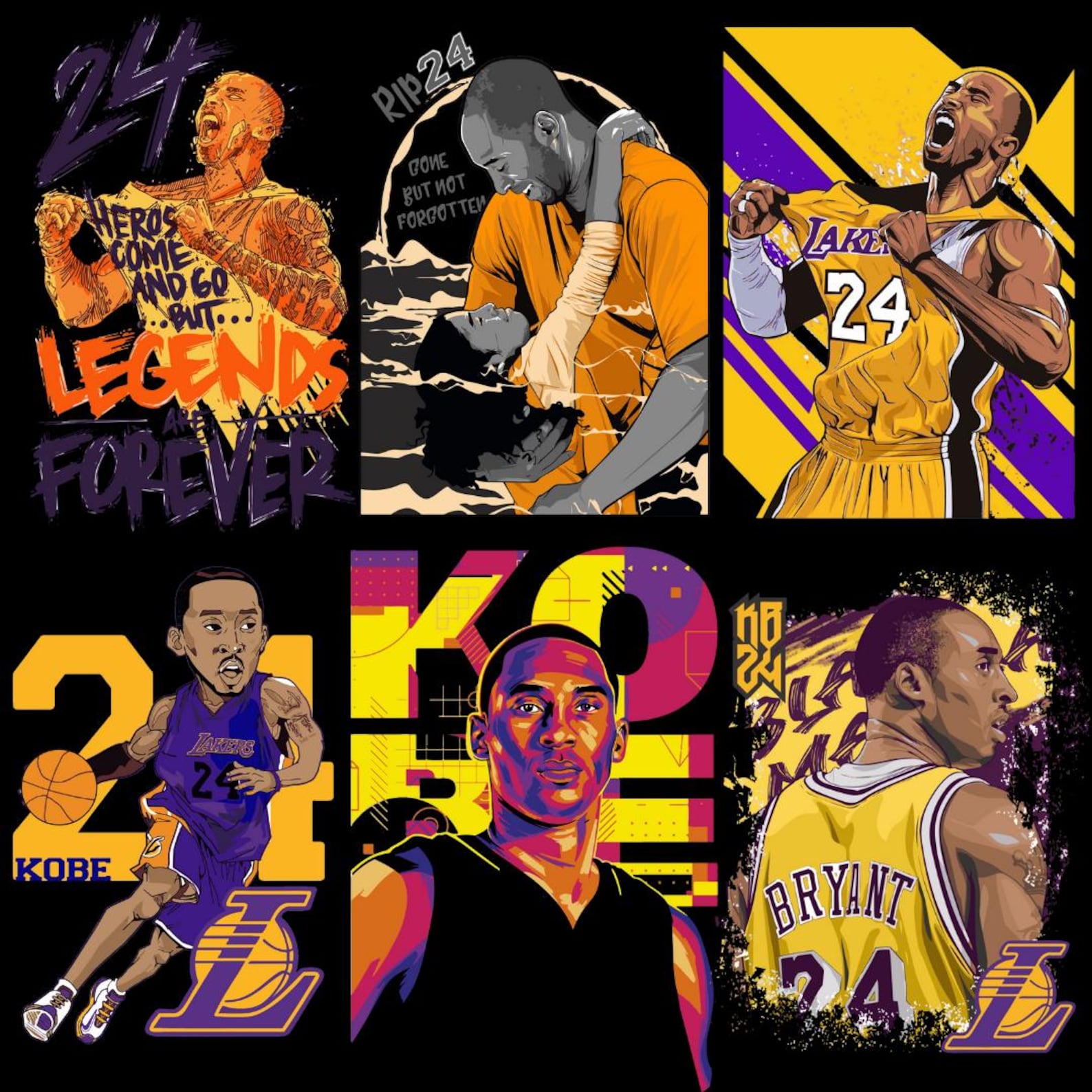 500 NBA Bundle Vol 1, Jordan, Bryant, Png, Dtf, Vector, Digital Prints ...