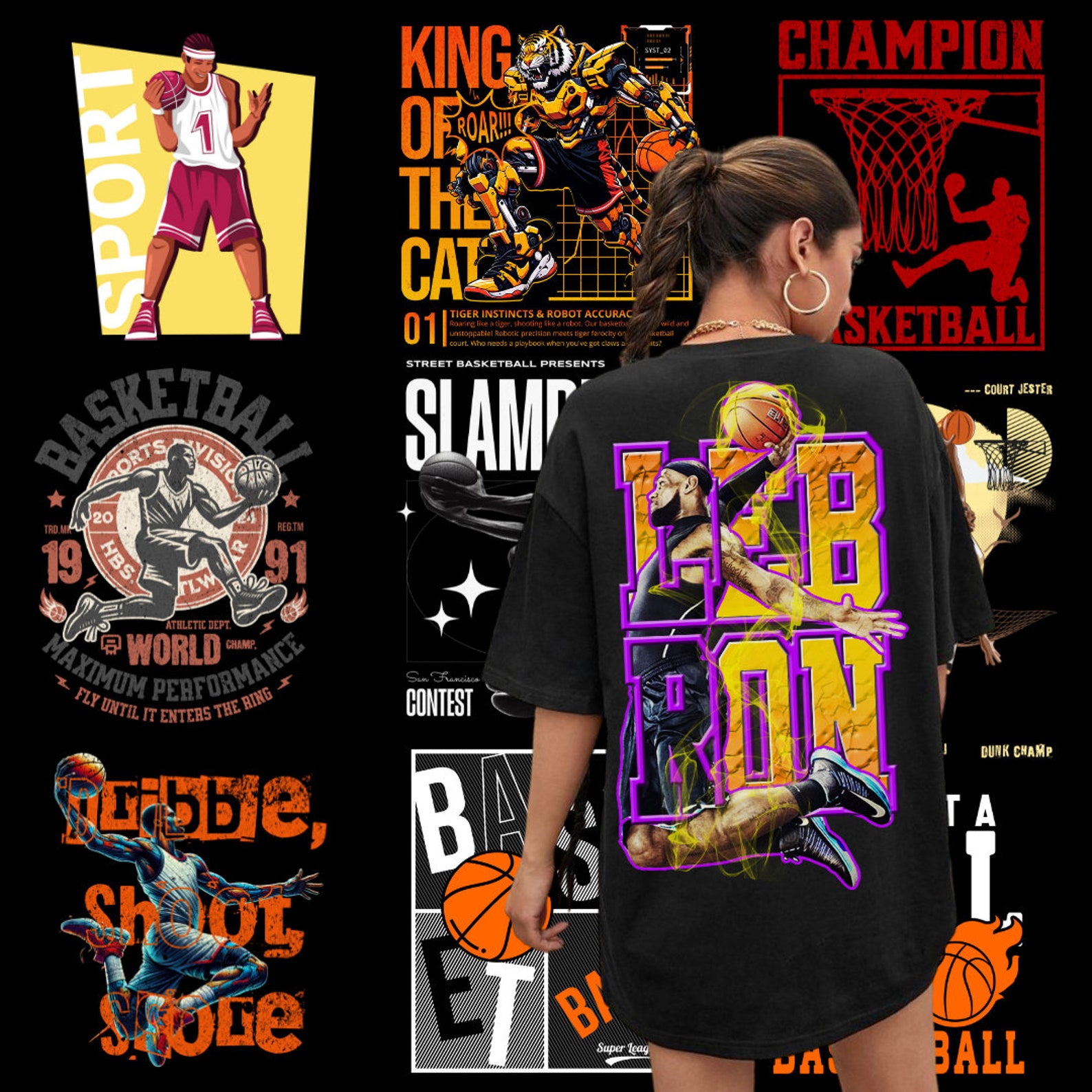 500 NBA Bundle Vol 1, Jordan, Bryant, Png, Dtf, Vector, Digital Prints ...