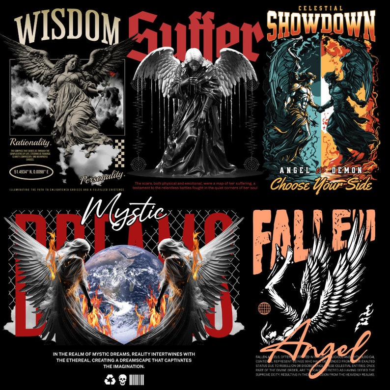 200+ Angel X Demon Bundle, Digital Prints, High Quality for T-shirt ...