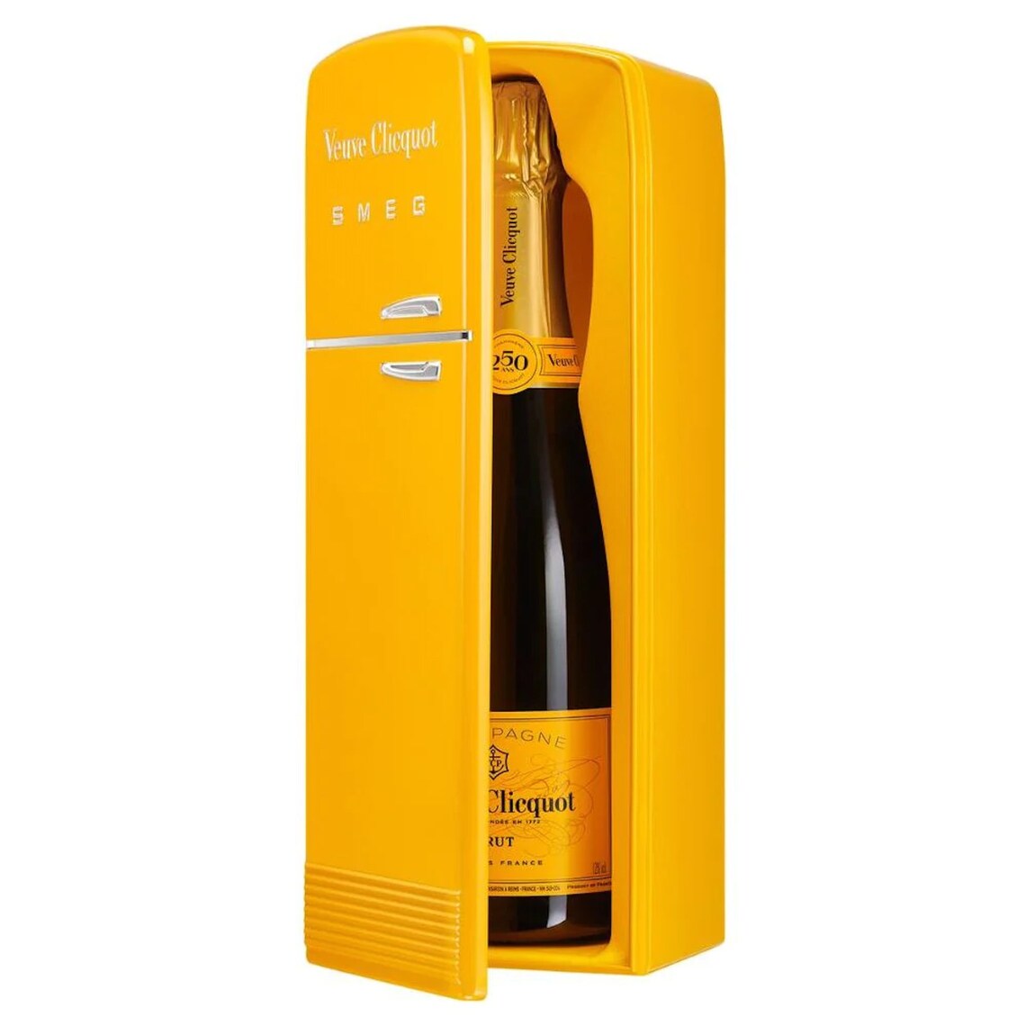 VEUVE CLICQUOT SMEG Fridge With 750 Ml Bottle of Brut Champagne, Yellow ...