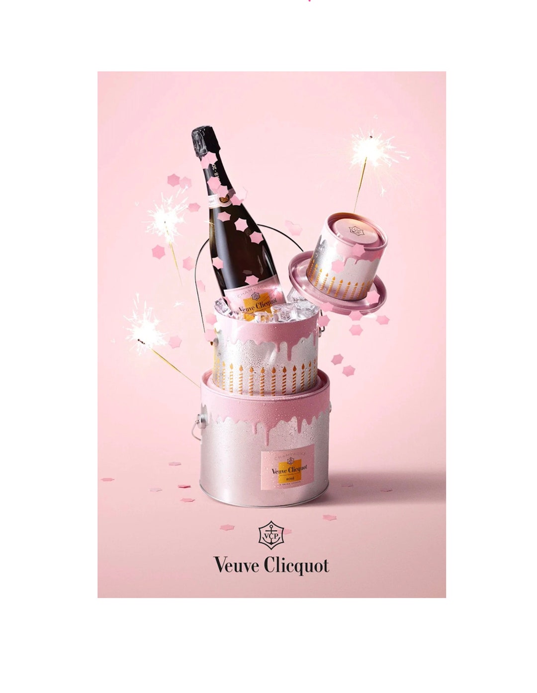 Very Rare VEUVE CLICQUOT ROSE Champagne Pink & Silver Birthday - Etsy