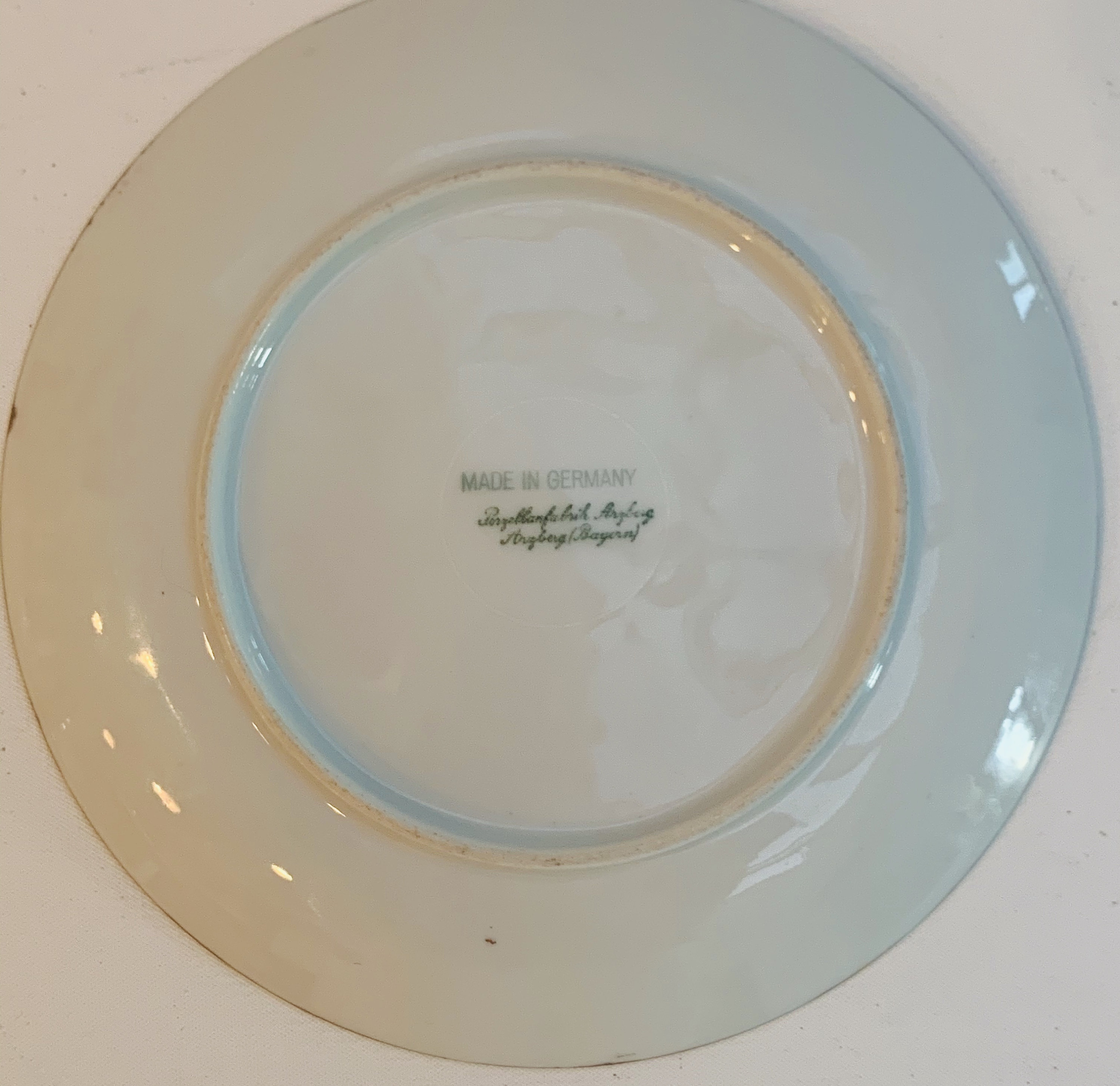 ANTIQUE JOHN S HANCOCK Hand Painted Plate, Pink Flowers Roses Leaves ...