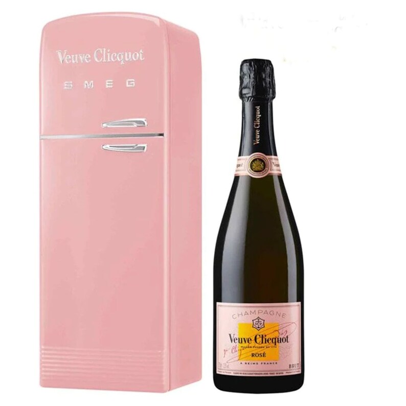 VEUVE CLICQUOT Champagne Barbie Pink SMEG Refrigerator, No Champagne ...