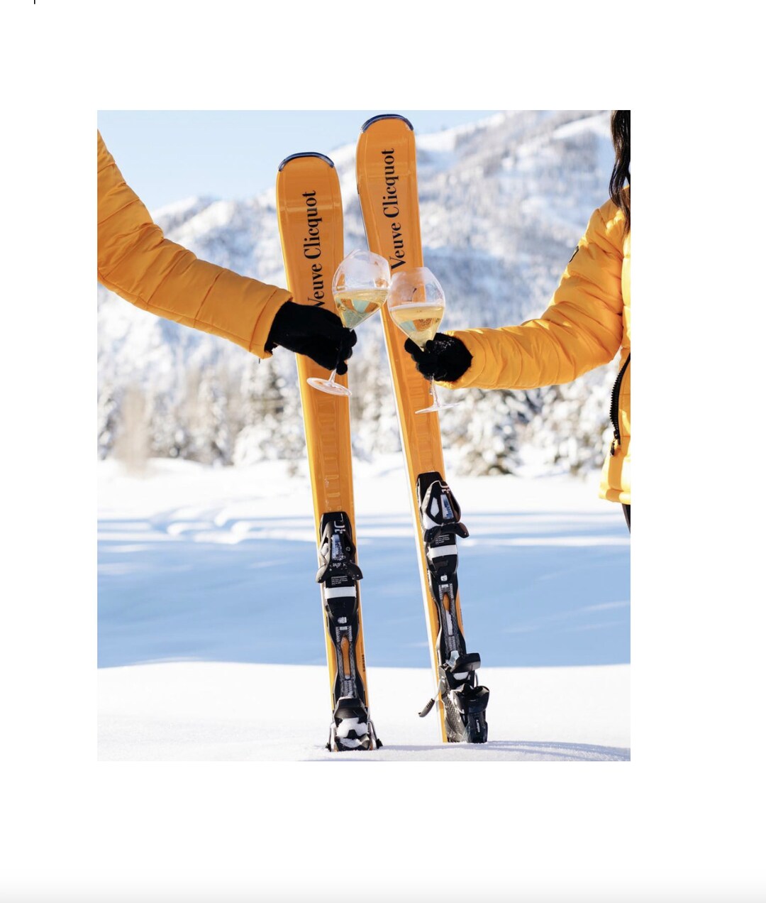 VERY RARE VEUVE Clicquot Champagne Snow Skis and Zippered Travel Bag ...