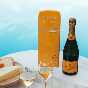 VEUVE CLICQUOT SMEG Fridge With 750 Ml Bottle of Brut Champagne, Yellow ...