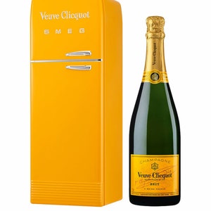 VEUVE CLICQUOT SMEG Fridge With 750 Ml Bottle of Brut Champagne, Yellow ...