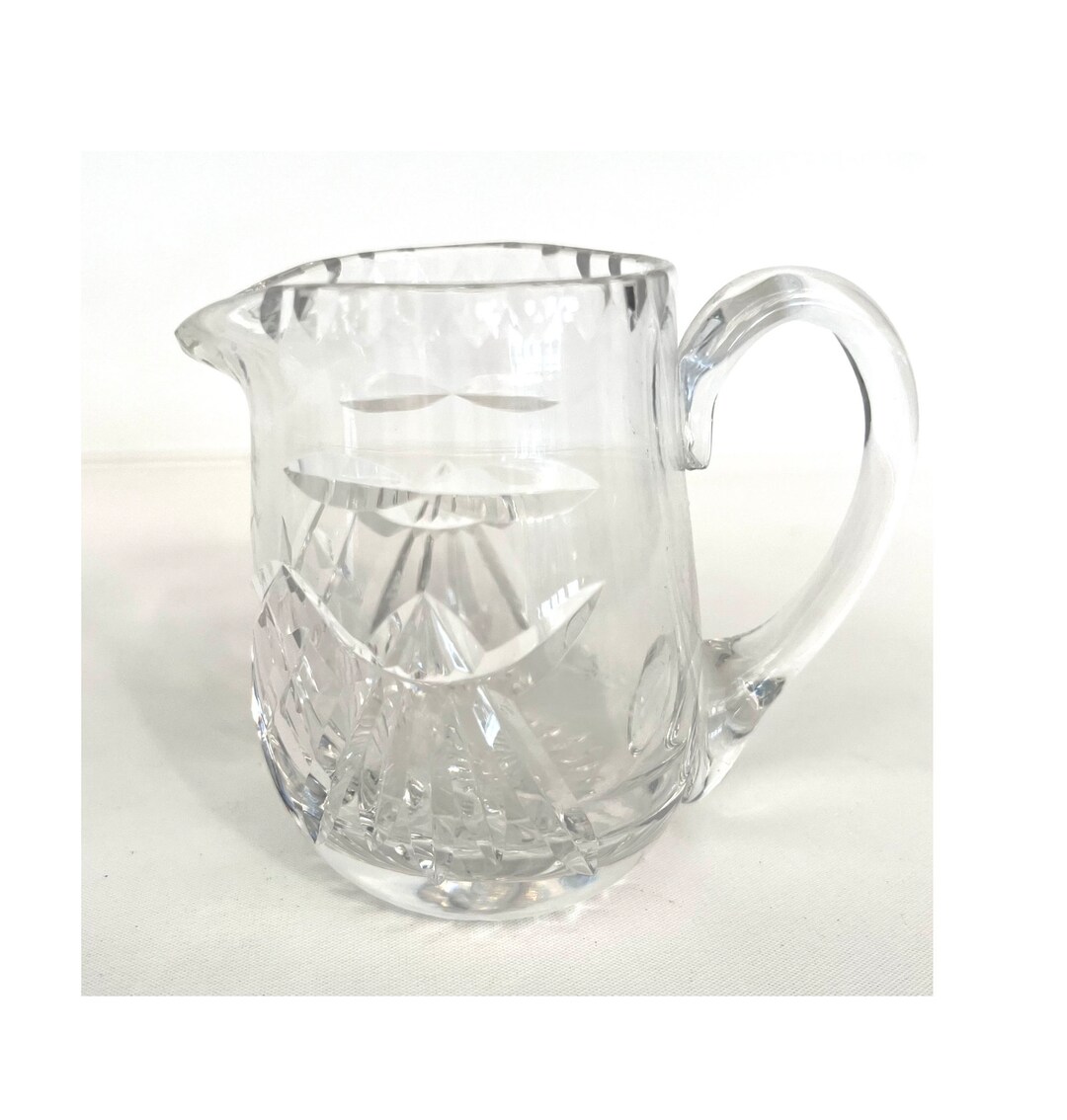 VINTAGE CRYSTAL CREAMER Jug Cream Pitcher, No Chips & Perfect, 3.6 ...
