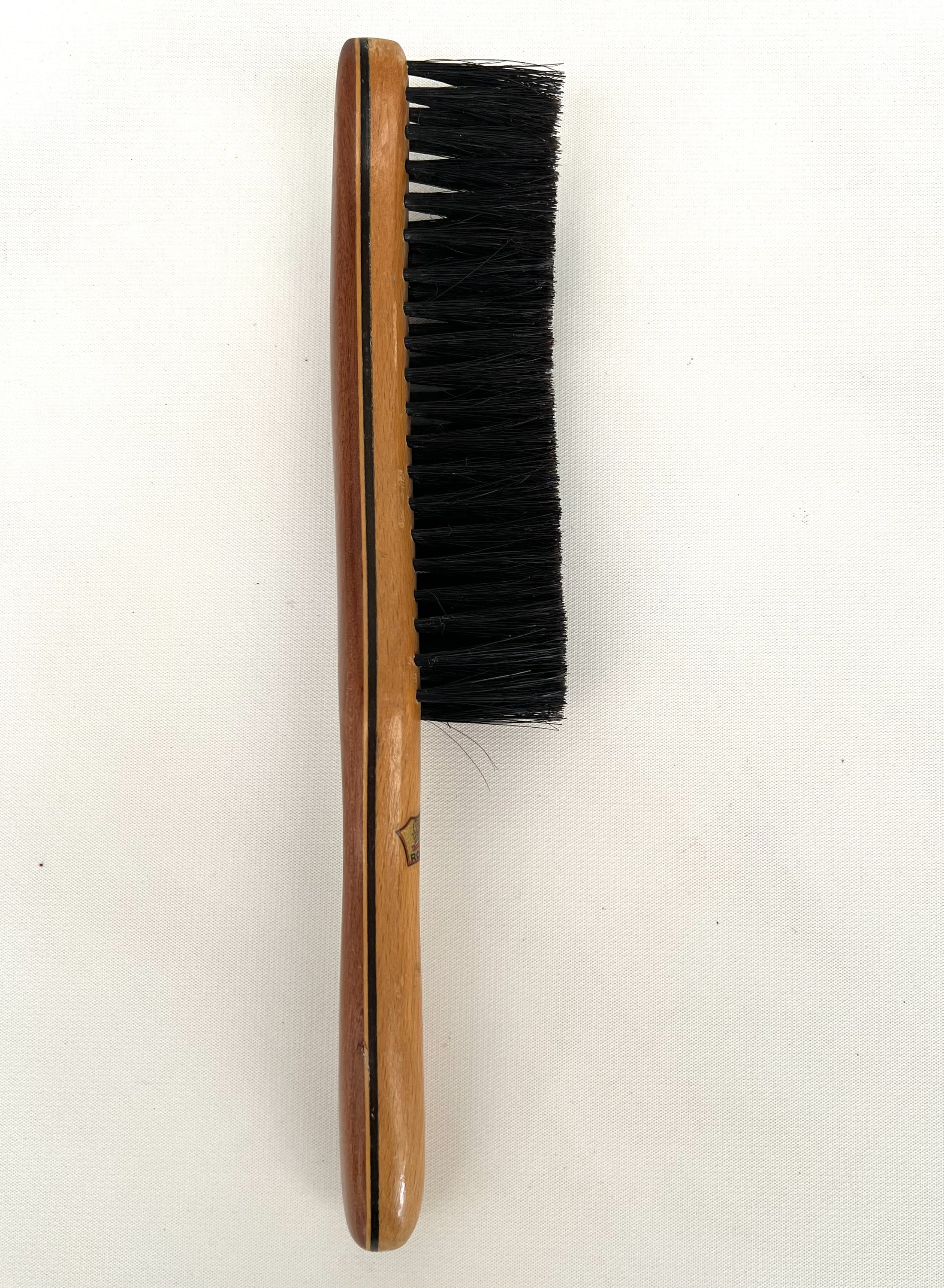 ANTIQUE VINTAGE ROONEY'S Curved Wood Handle Hat or Clothes Brush, Hand ...
