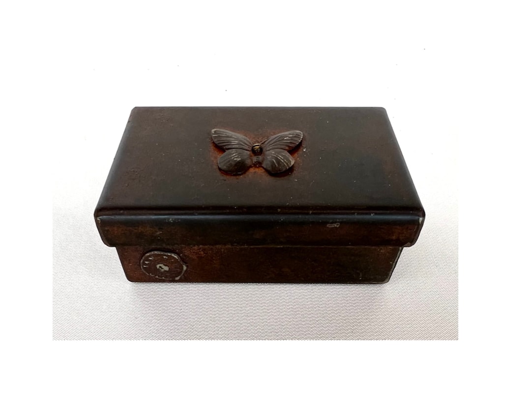 JAN BARBOGLIO BUTTERFLY Giving Box Bronze Iron Metal Hand Forged ...