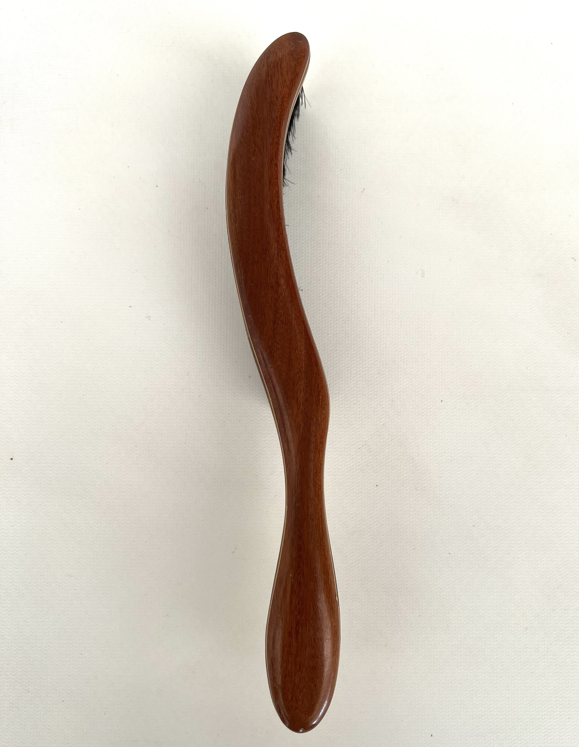 ANTIQUE VINTAGE ROONEY'S Curved Wood Handle Hat or Clothes Brush, Hand ...