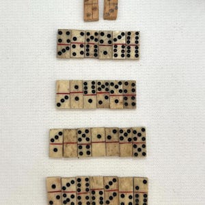 ANTIQUE MINIATURE DOMINOES Set Dolls House Domino Set Celluloid ...