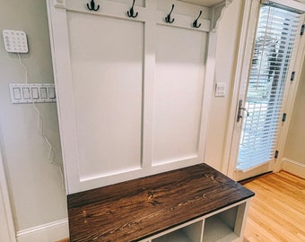 Farmhouse Hall Tree // Mudroom Locker // Entryway Bench // Storage ...