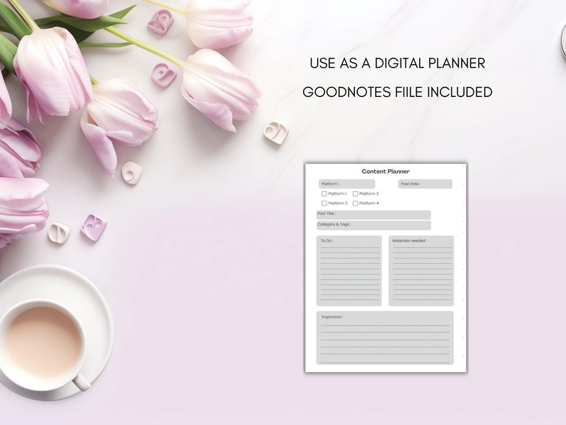 Printable Content Planner Template, Social Media Tracker, Pdf Planner ...