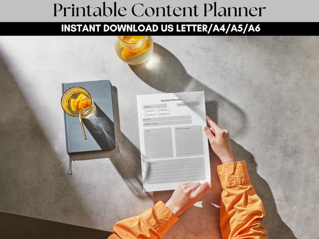 Printable Content Planner Template, Social Media Tracker, Pdf Planner ...