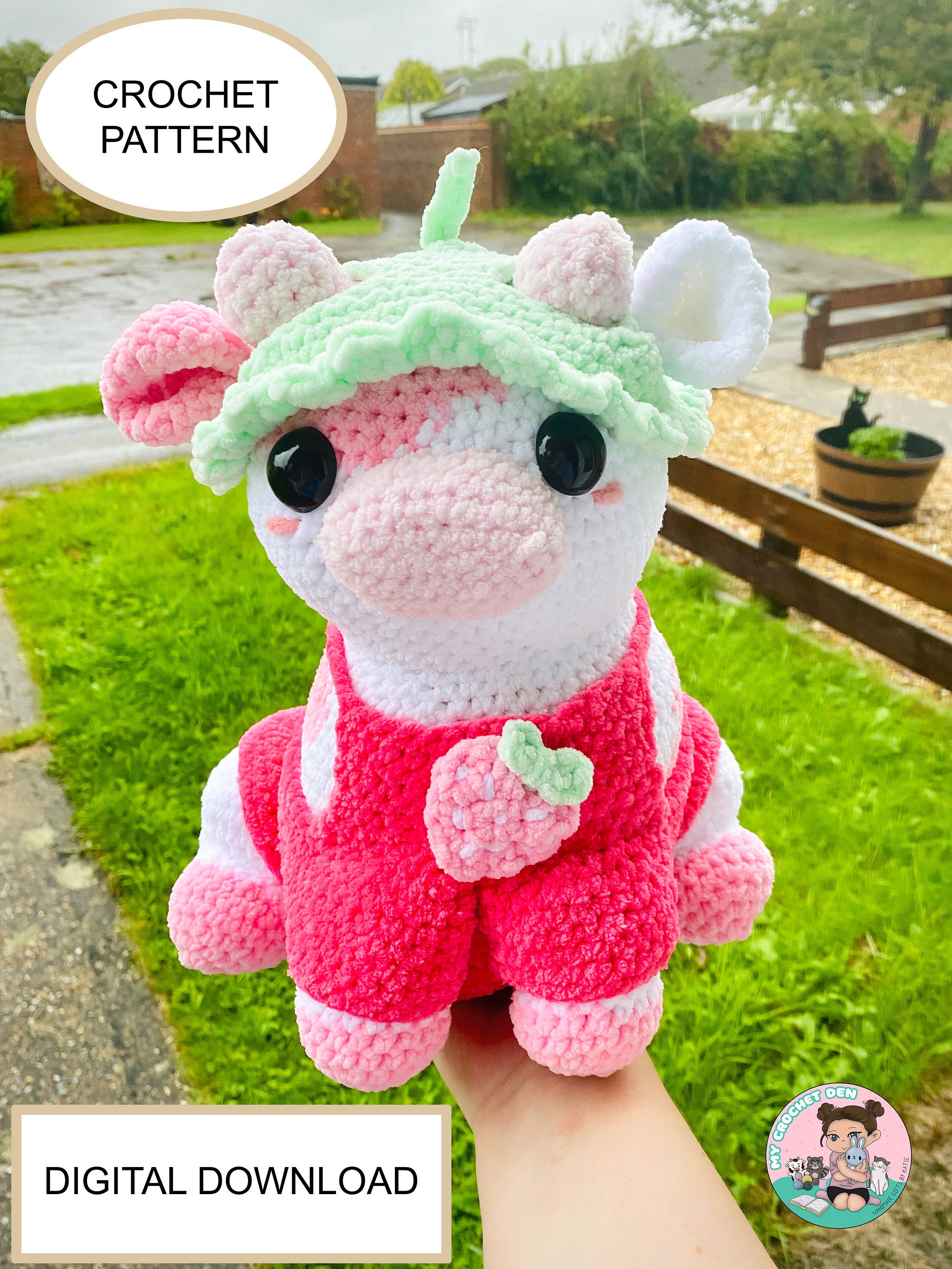 Milky the Strawberry Cow Crochet Pattern - Etsy