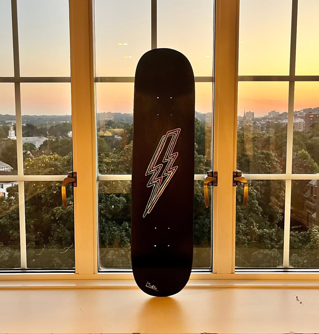 Neon Lightning Bolt Skateboard Deck - Etsy