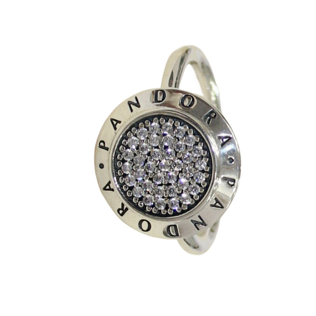 Pandora 925 Silver Charm Handmade Pandora Logo Pave Ring - Etsy