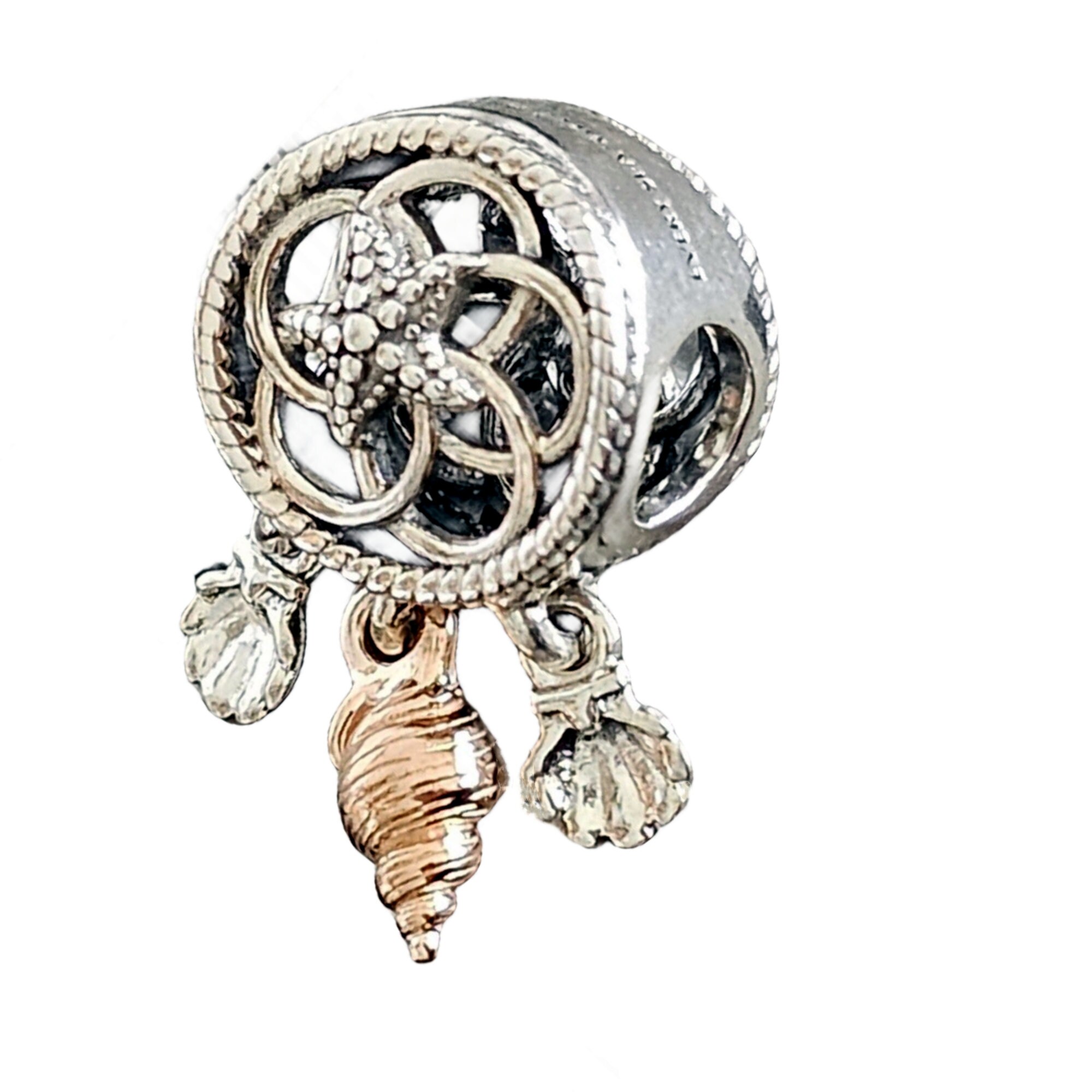 Pandora 925 Silver&14k Rose Gold Bracelet Pendent Charm Birthday ...