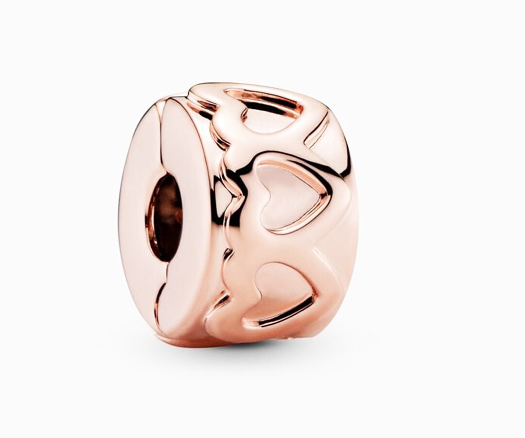 Pandora Handmade Rose Gold Plating Band of Hearts Clip Charm - Etsy